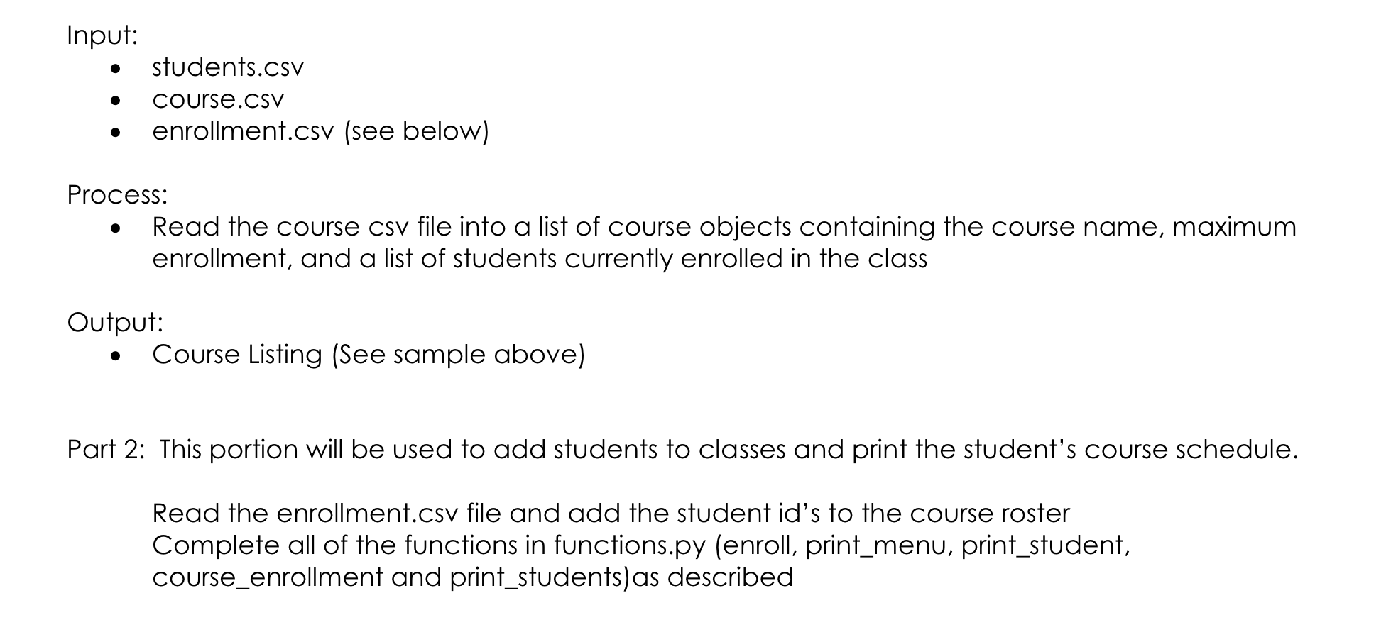 Student & Class Roster NOTE: This is an adaptation of | Chegg.com