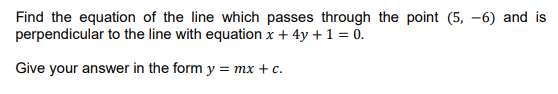 Solved Find the equation of the line which passes through | Chegg.com