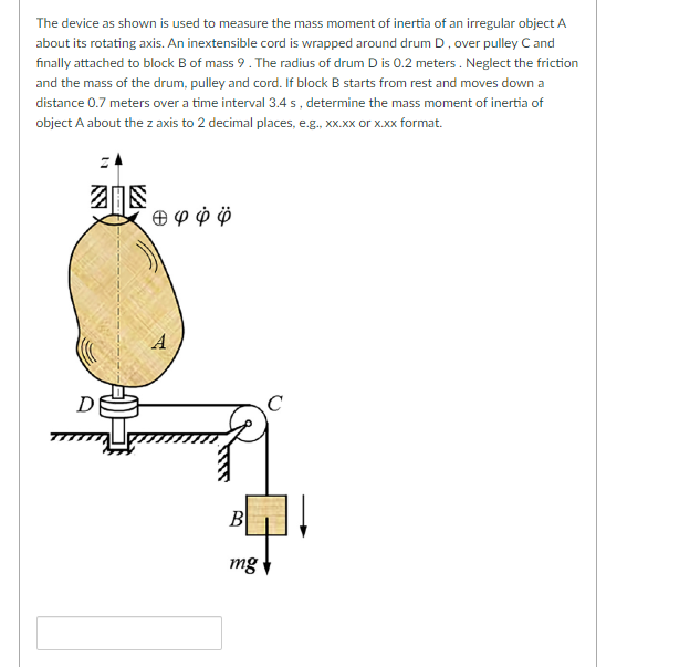 Solved The device as shown is used to measure the mass | Chegg.com