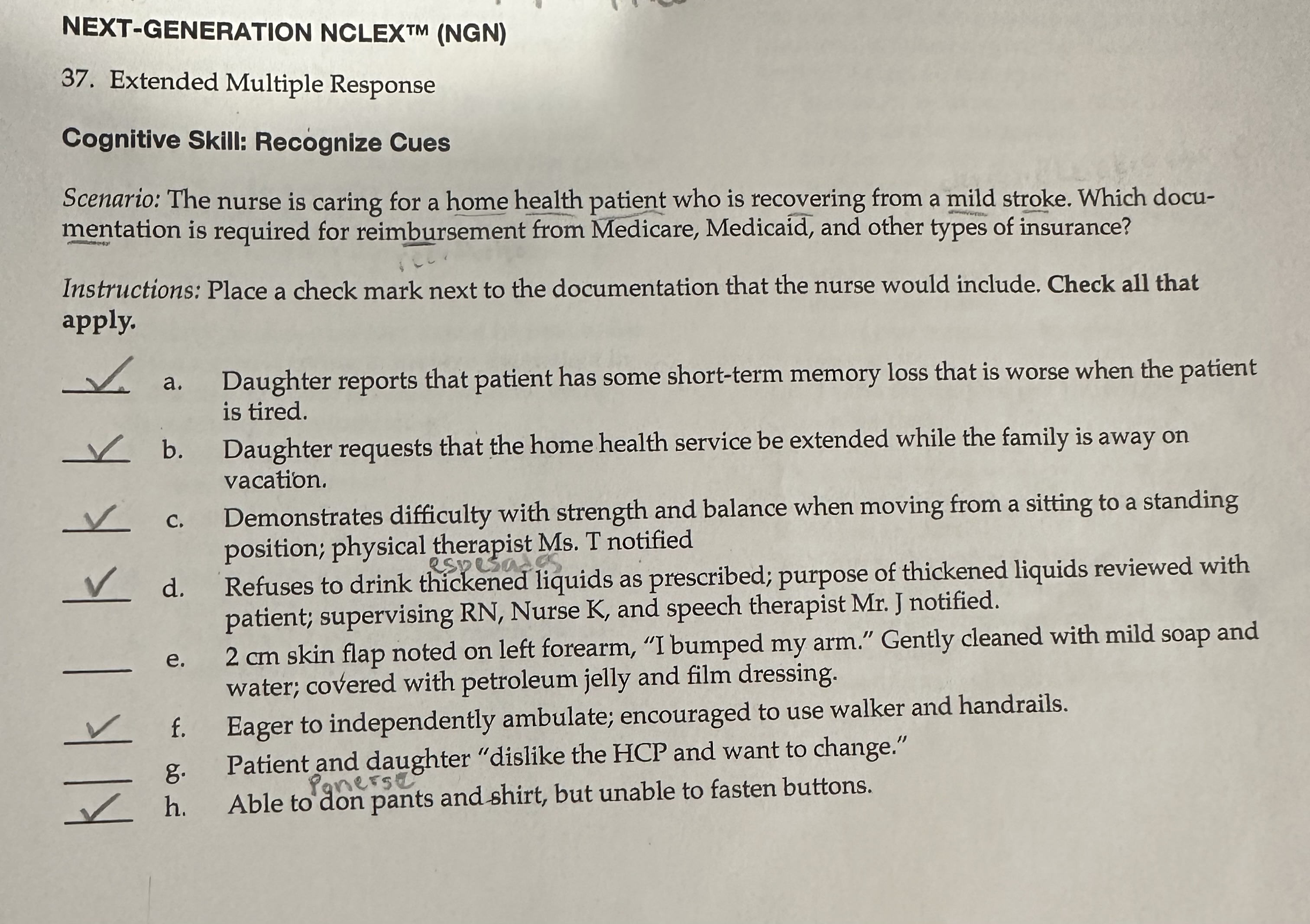 Solved NEXT-GENERATION NCLEX'TM (NGN)Extended Multiple | Chegg.com