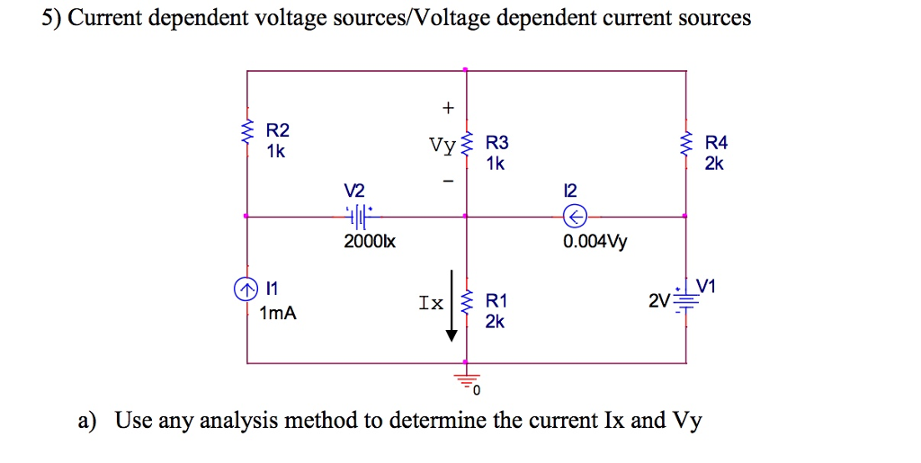 Solved 5) Current dependent voltage sources/Voltage | Chegg.com