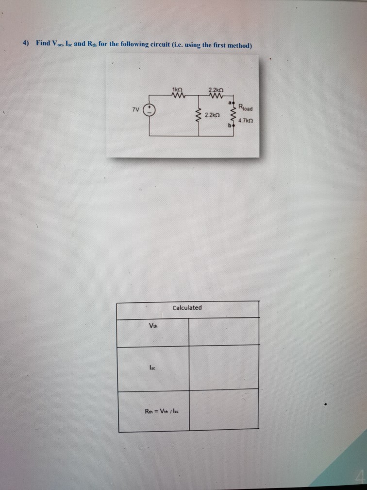 Solved EXPERIMENT 4 Thevenin Equivalent Circuits OBJECTIVE | Chegg.com