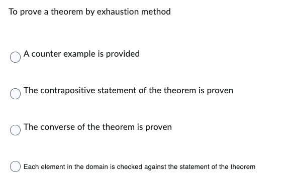 Solved To prove a theorem by exhaustion method A counter | Chegg.com
