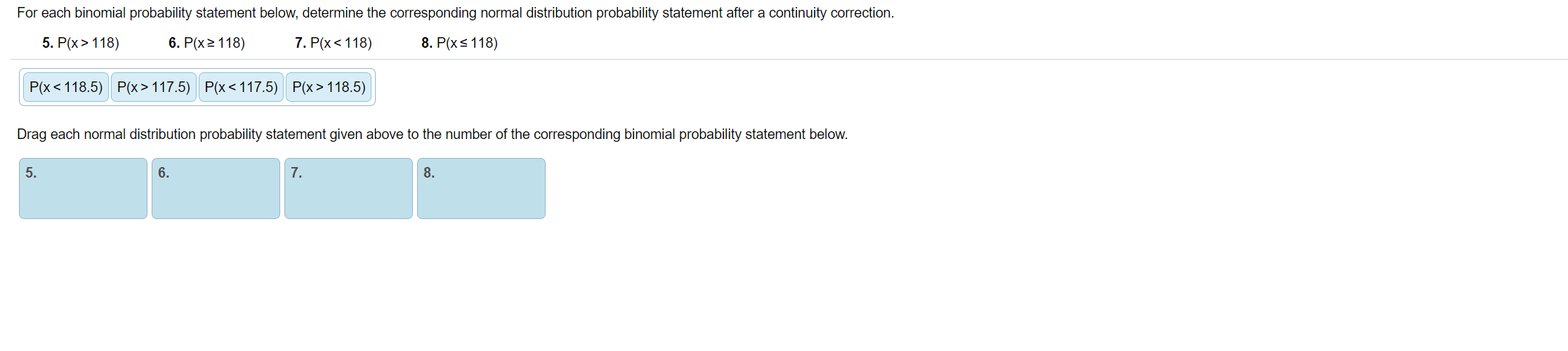 Solved For each binomial probability statement below, | Chegg.com