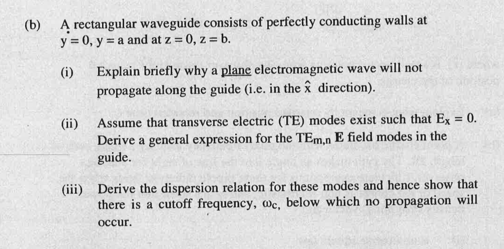 Solved walls at A rectangular waveguide consists of | Chegg.com