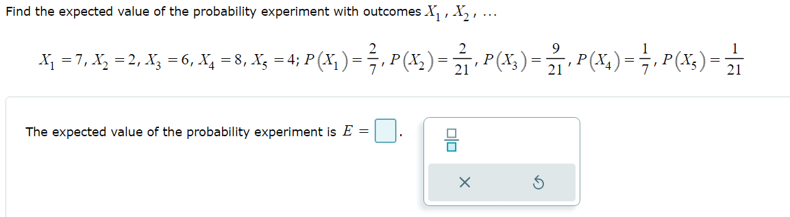 Solved Find the expected value of the probability experiment | Chegg.com