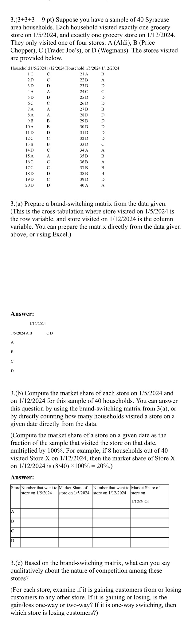 Solved (3+3+3=9pt) ﻿Suppose you have a sample of 40 | Chegg.com