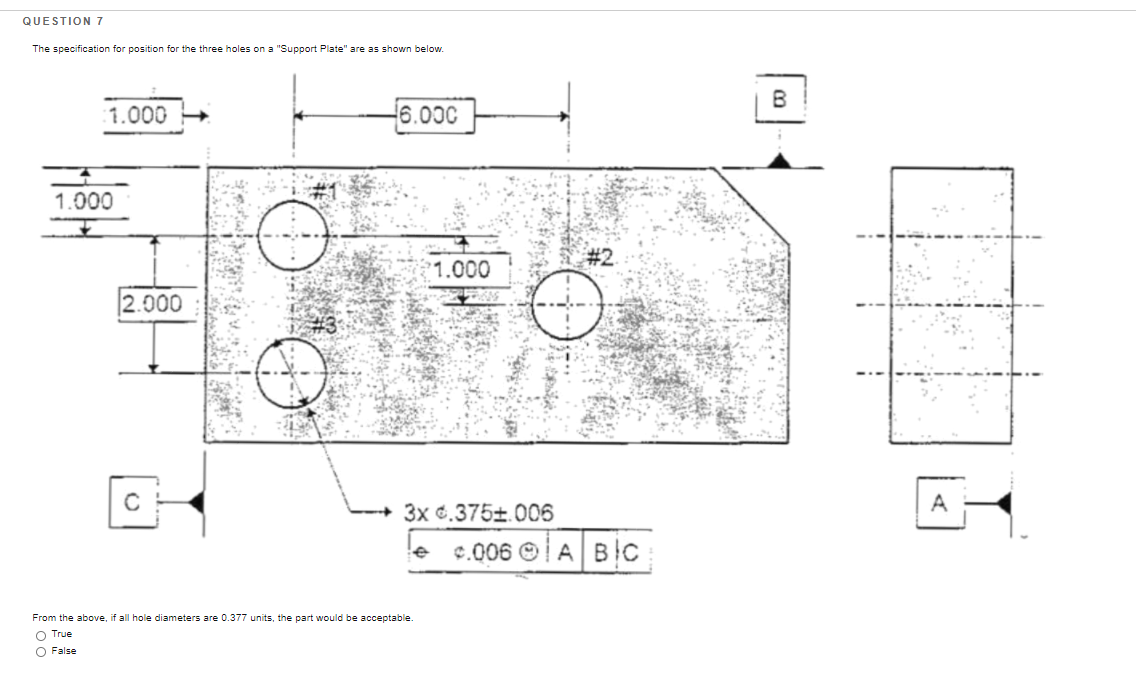 Solved QUESTION 5 Consider the following part drawing. Datum | Chegg.com