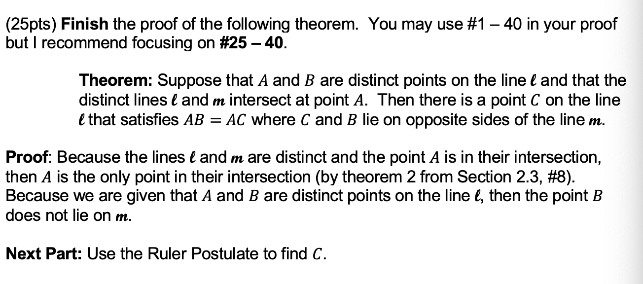Solved (25pts) Finish the proof of the following theorem. | Chegg.com