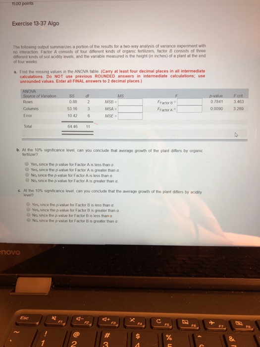 Solved 1100 points Exercise 13-37 Algo The following output | Chegg.com