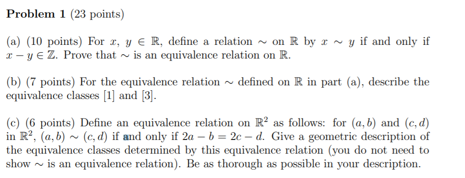 Solved Problem 1 (23 points) (a) (10 points) For x, y E R, | Chegg.com