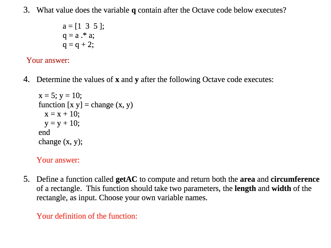 Solved 3. What value does the variable q contain after the | Chegg.com