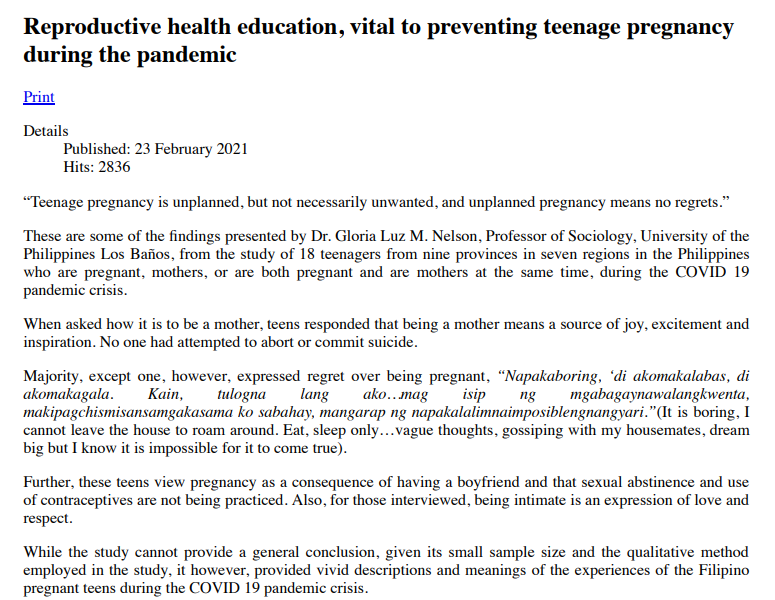 Solved Reproductive health education, vital to preventing | Chegg.com