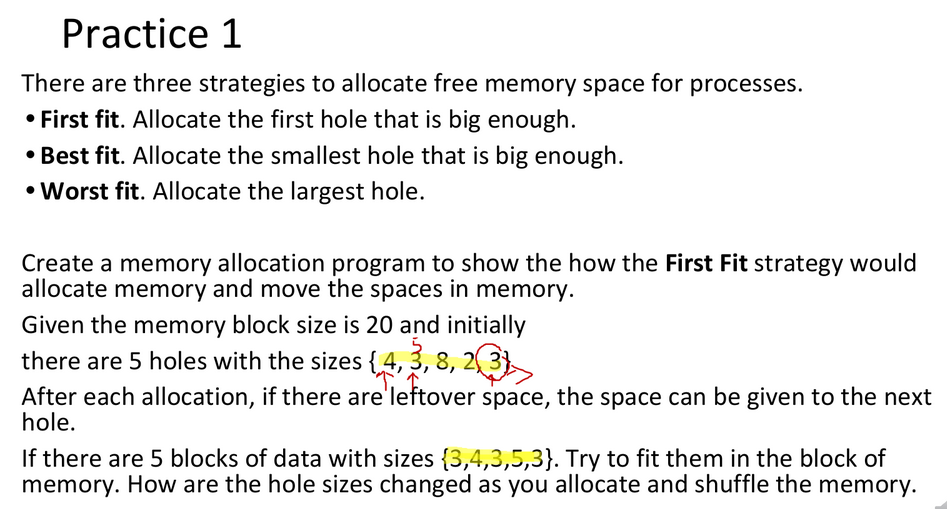 Practice 1 There are three strategies to allocate | Chegg.com
