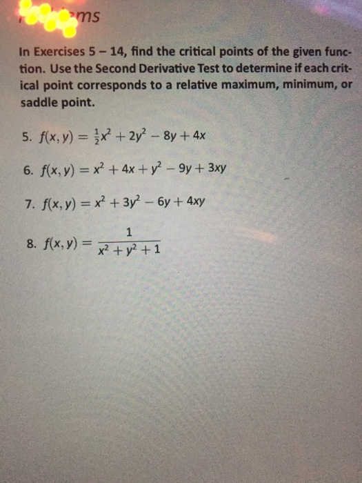 Solved ms In Exercises 5-14, find the critical points of the | Chegg.com