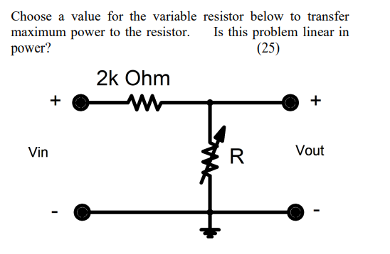 Solved Choose a value for the variable resistor below to | Chegg.com