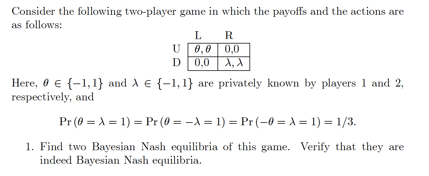 Solved Consider the following two-player game in which the | Chegg.com