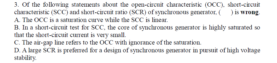 3. Of the following statements about the open-circuit | Chegg.com