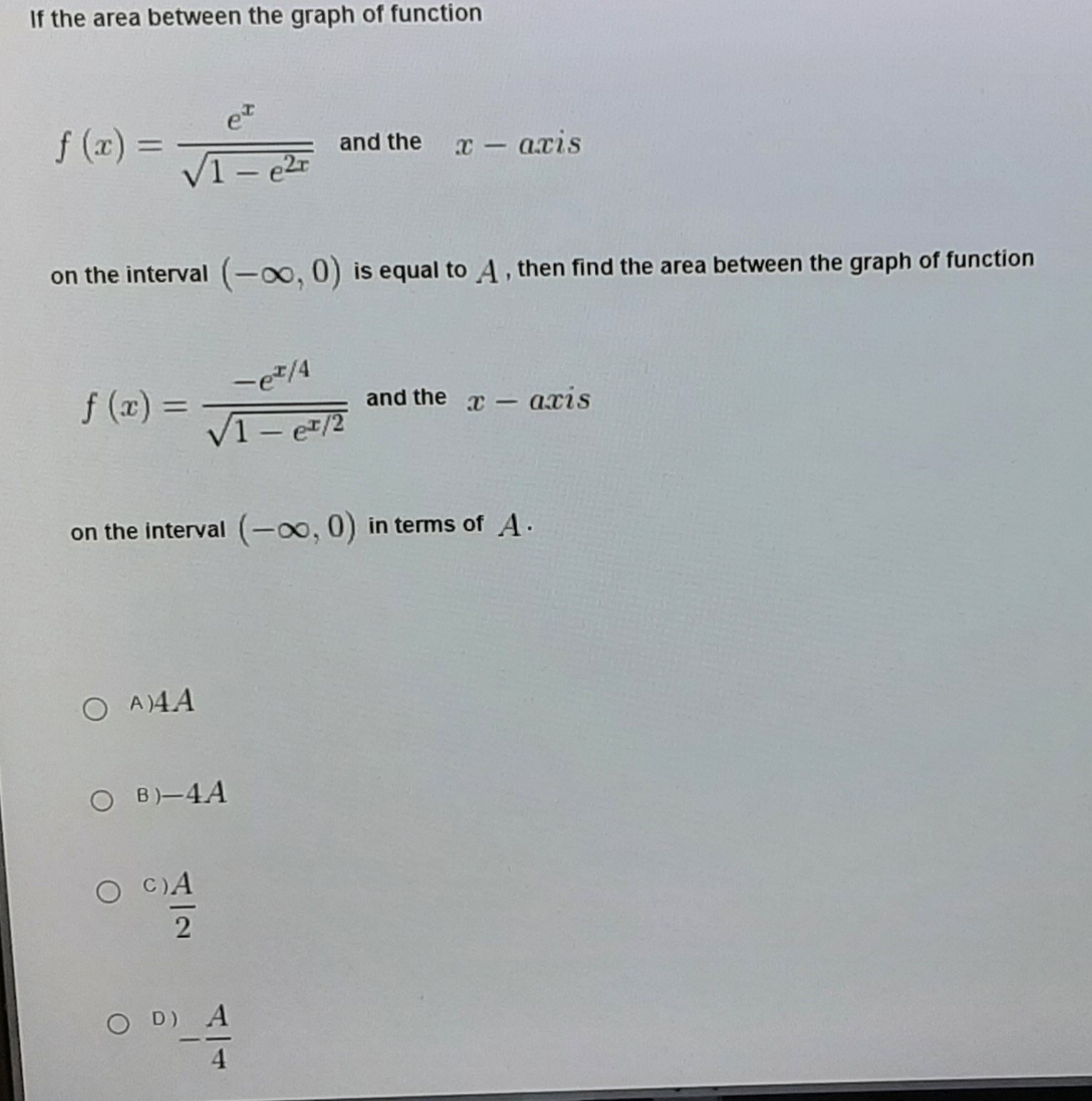 Solved If the area between the graph of function | Chegg.com