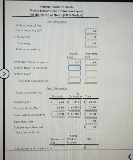 Solved (Appendix 6A) First-In, First-Out Method Benson | Chegg.com