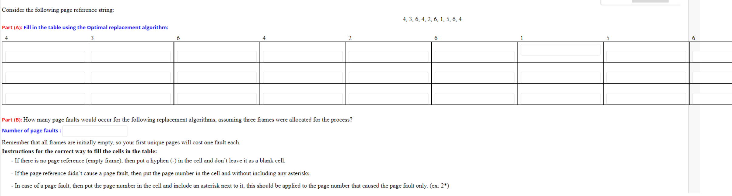 Consider the following page reference string: 4, 3, | Chegg.com