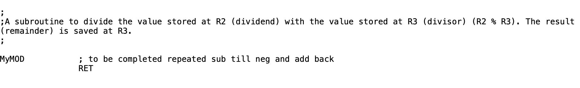 Solved A subroutine to multiply the value from R3 and R2 | Chegg.com