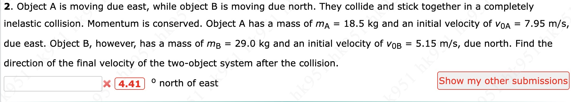 Solved 2. Object A is moving due east, while object B is | Chegg.com