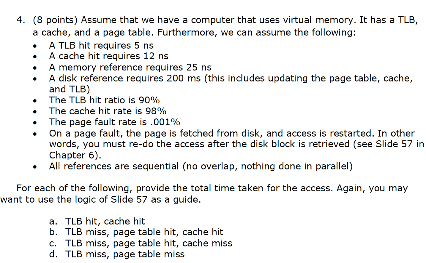 Solved (8 ﻿points) ﻿Assume that we have a computer that uses | Chegg.com