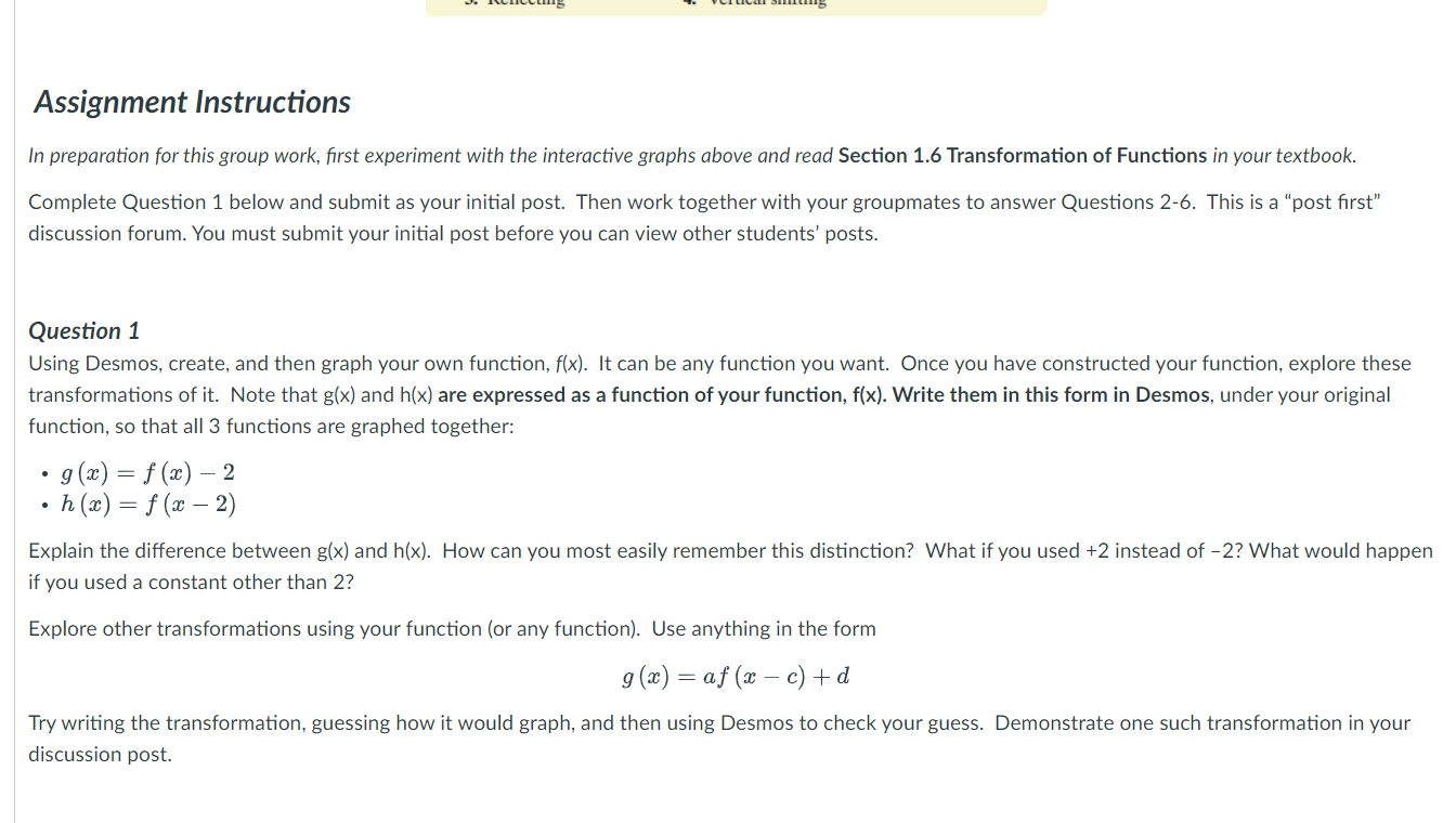 Solved Using Desmos Create And Then Graph Your Own