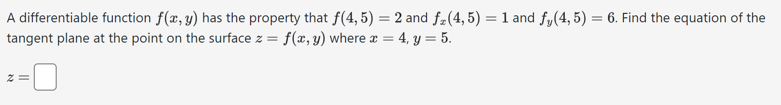 Solved A differentiable function f(x,y) has the property | Chegg.com