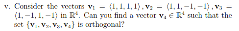 Solved v. Consider the vectors | Chegg.com