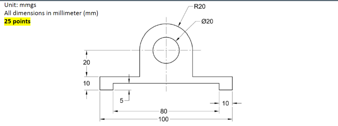 Solved Unit: mmgs All dimensions in millimeters (mm) 25 | Chegg.com