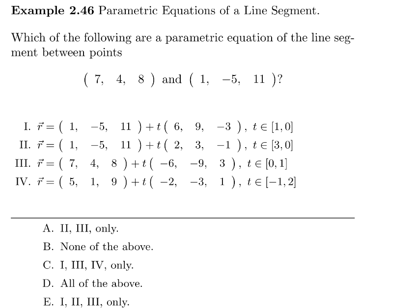Solved Example 2.46 ﻿Parametric Equations of a Line | Chegg.com