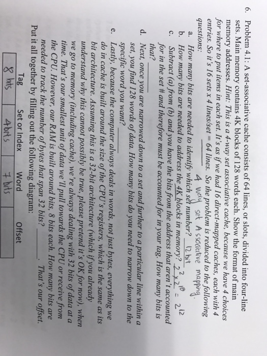Solved A set-associative cache consists of 64 lines, or | Chegg.com
