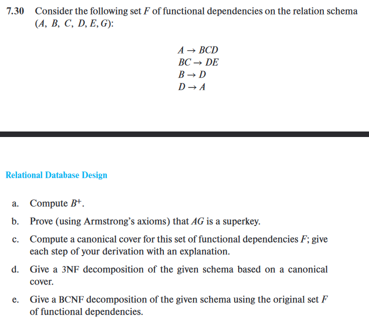 Solved 7.30 Consider the following set F of functional | Chegg.com