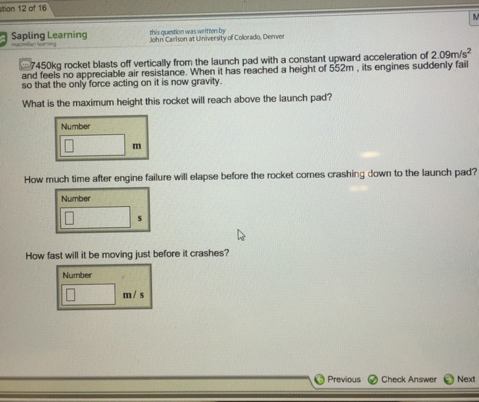 Solved 450kg rocket blasts off vertically from the launch | Chegg.com