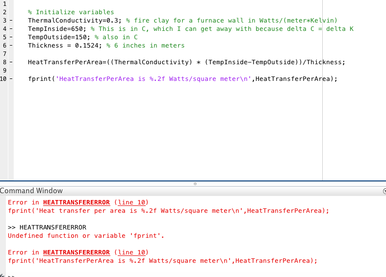 Solved FIX THE ERRORS IN THE MATLAB PROGRAM SO THAT THE | Chegg.com
