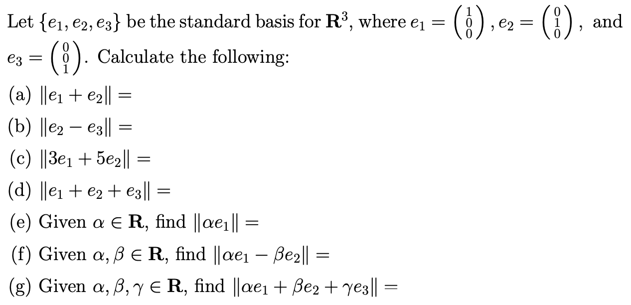 Solved Let {e1 E2 E3} Be The Standard Basis For R3 Where
