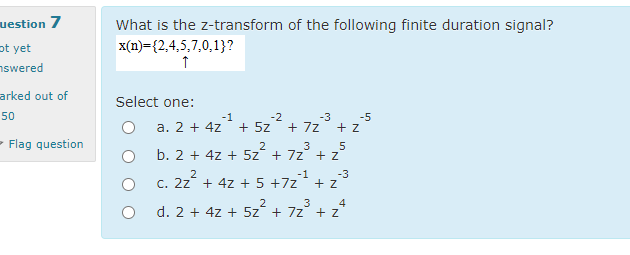 Solved What is the z-transform of the following finite | Chegg.com