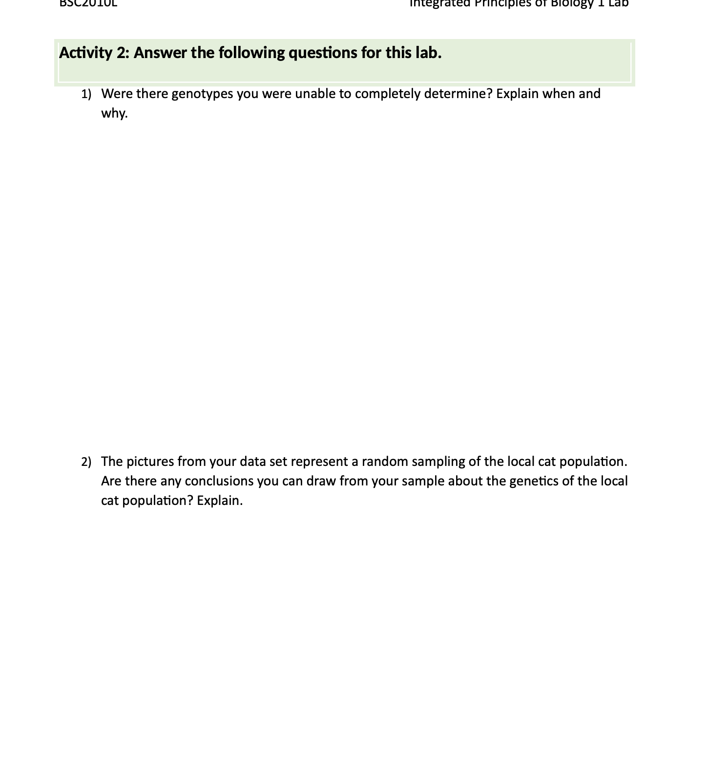 CAT COAT GENETICS FILE 4 (F) = FEMALE ∣(M)= MALEGAYLE | Chegg.com