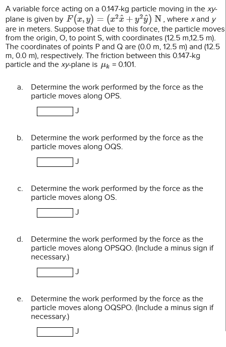 Solved A variable force acting on a 0.147-kg particle moving | Chegg.com