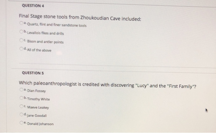 Solved Because the Ethiopian fossil, Ardipithecus ramidus or | Chegg.com