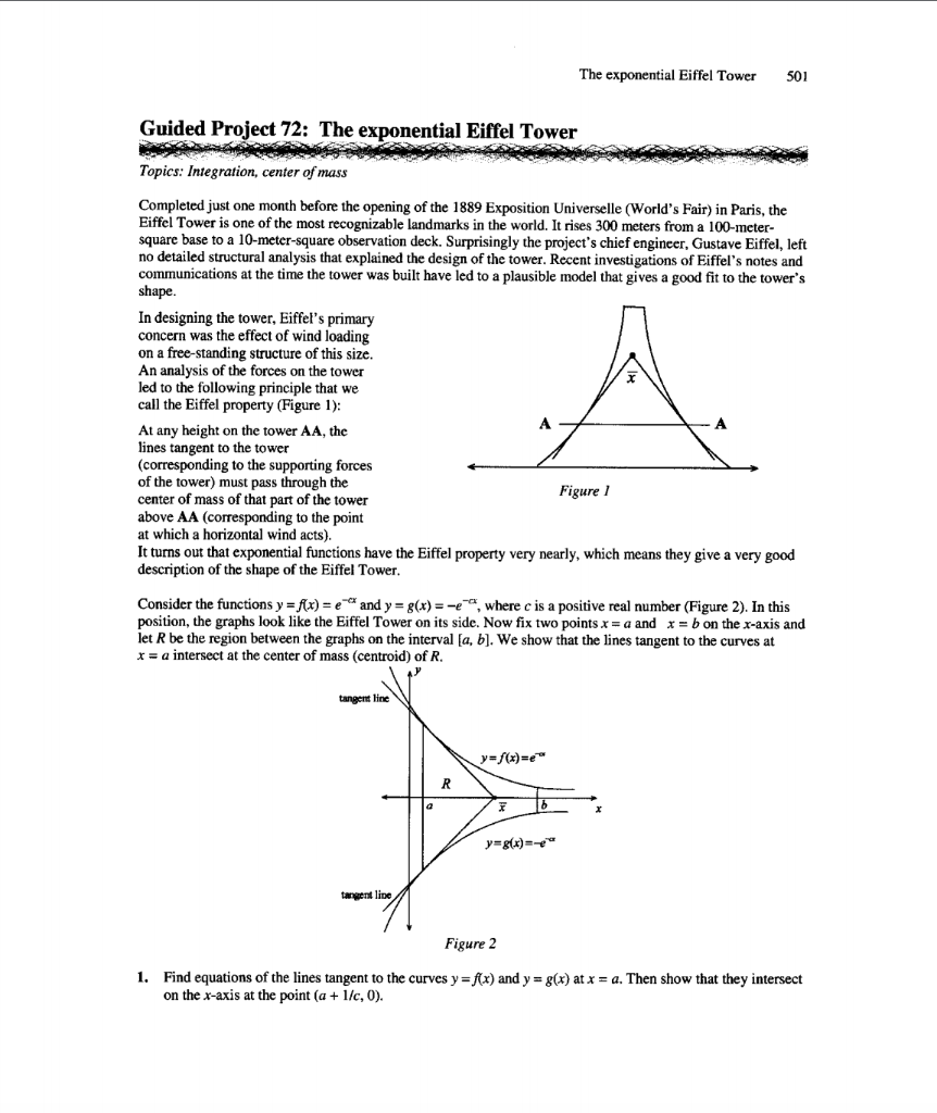 Solved The exponential Eiffel Tower 501 Guided Project 72: | Chegg.com