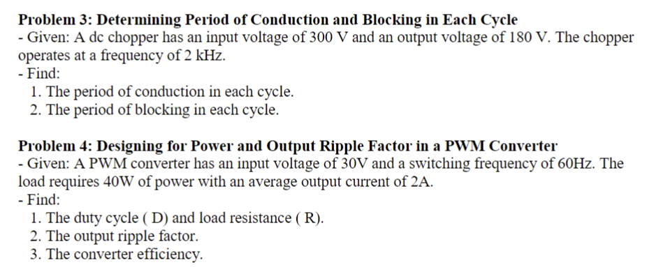 Solved Problem 4: Designing for Power and Output Ripple | Chegg.com