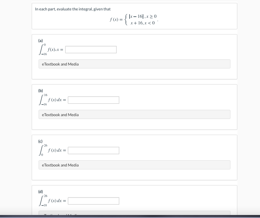 Solved In each part, evaluate the integral, given that f (x) | Chegg.com