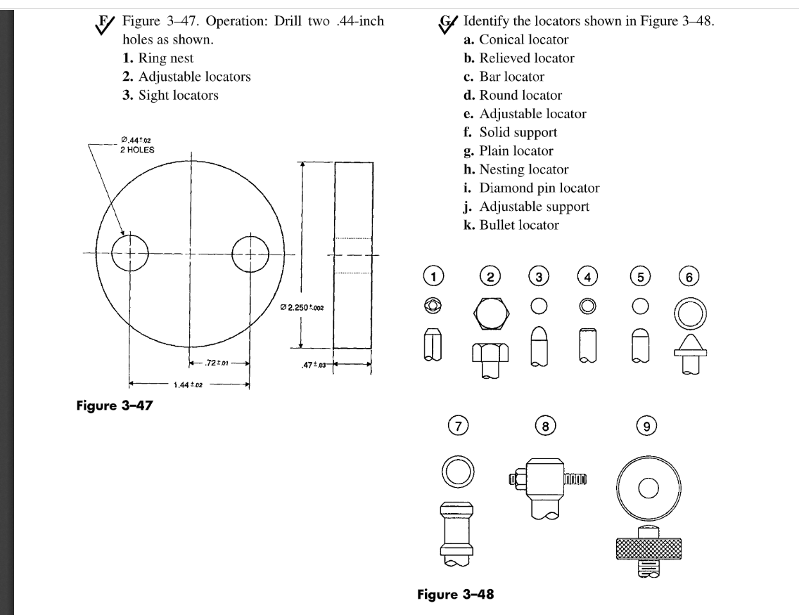 D/ Figure 3-45. Operation: Drill three .25-inch | Chegg.com