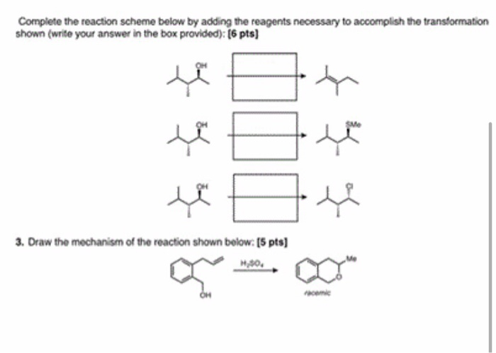 Solved Complete the reaction scheme below by adding the | Chegg.com