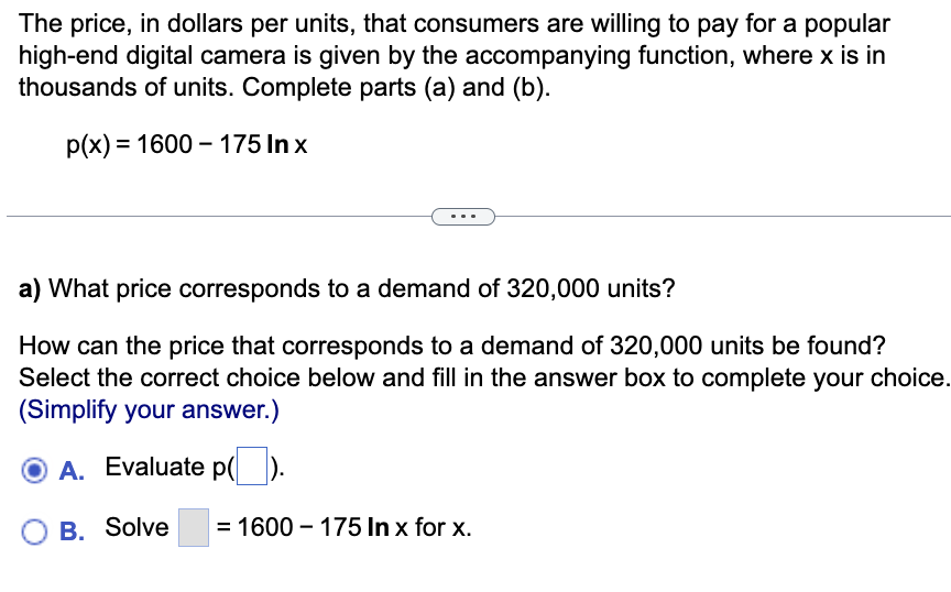 Solved The price, in dollars per units, that consumers are | Chegg.com
