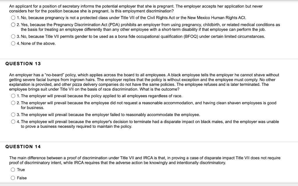 Solved An applicant for a position of secretary informs the | Chegg.com