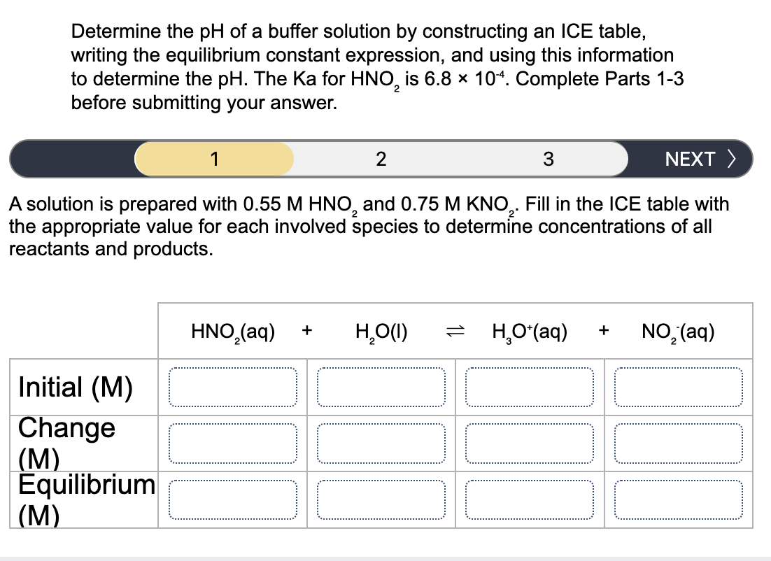 Solved Determine the pH of a buffer solution by constructing | Chegg.com
